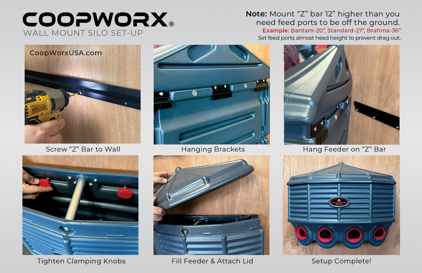 CoopWorx Wall Mount Feed Silo – HenGear